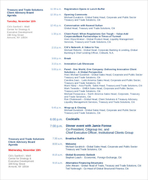 11+ Advisory Agenda Templates - Free Word, PDF Format Download