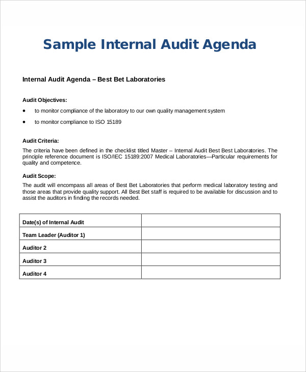 9 Sample Audit Agenda Free Sample Example Format Downlaod 9 Sample Audit Agenda Free Sample Example Format Downlaod