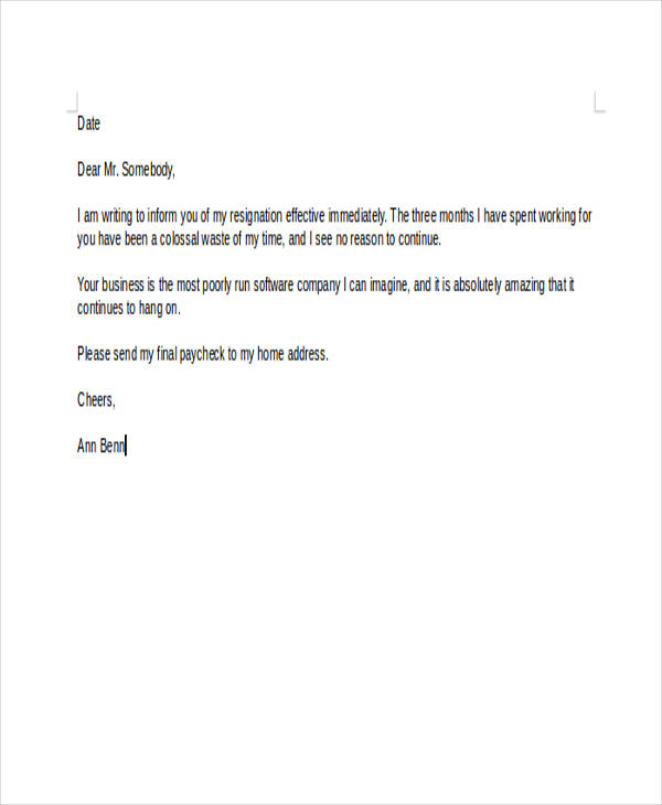 Sarcastic Resignation Letter Ideas 2022