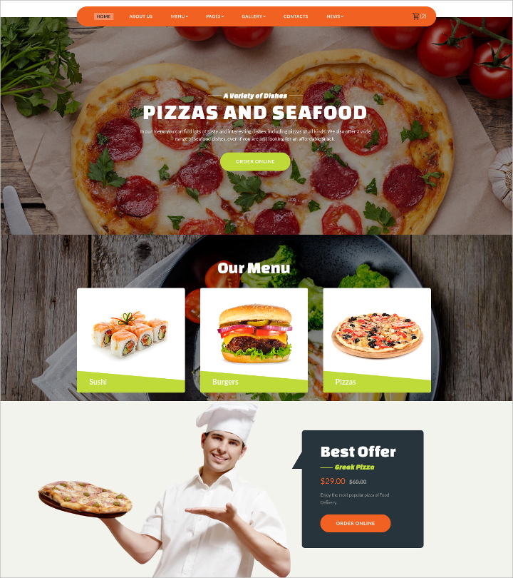 Online Food Ordering Website Templates Free Download