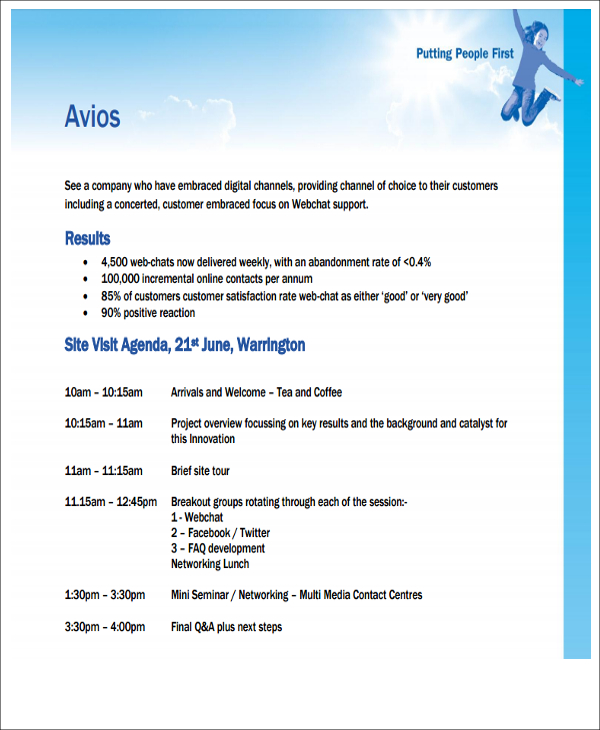 Visit Agenda Templates - 9+ Free Word, PDF Format Download