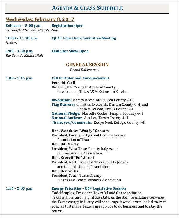 Classroom Agenda Examples - 9+ Free Word, PDF Format Download