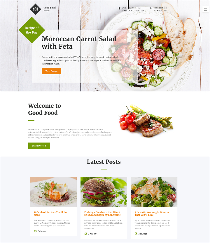 15+ Food Recipes Website Themes & Templates