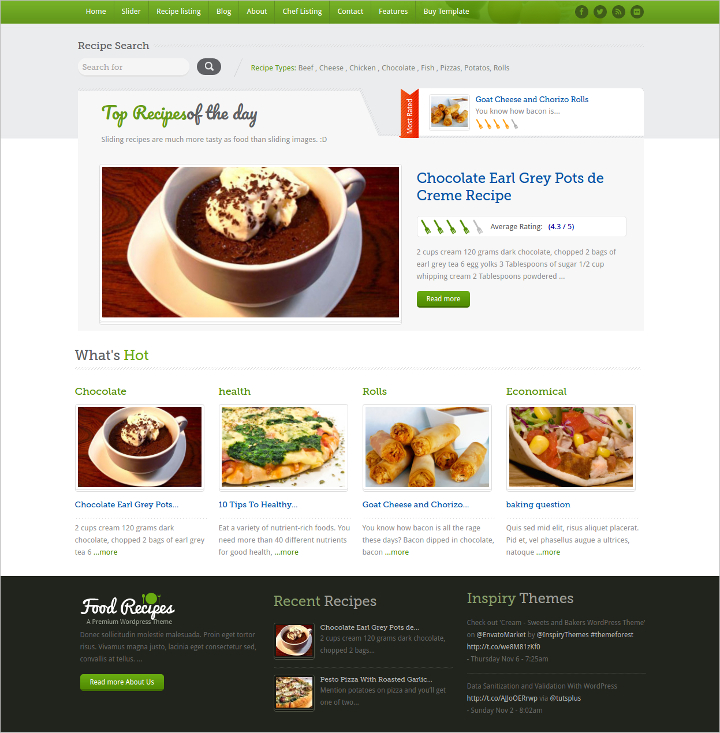 15+ Food Recipes Website Themes & Templates