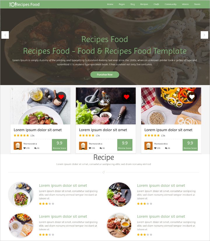 15+ Food Recipes Website Themes & Templates