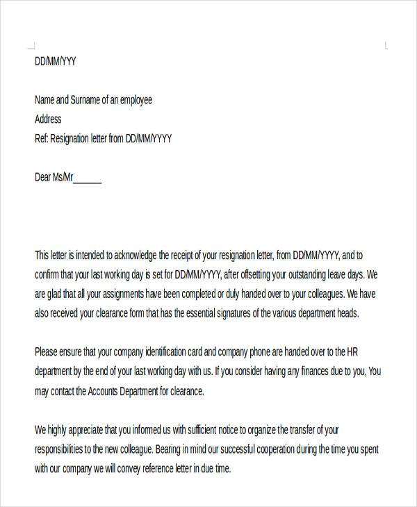 28+ Resignation Letter Templates and Examples