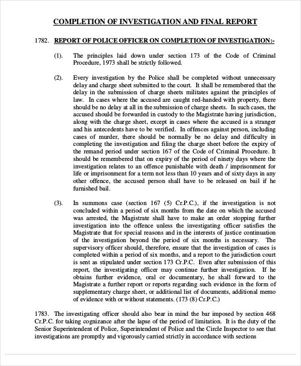 9+ Police Report Templates - Free Sample, Example Format Download