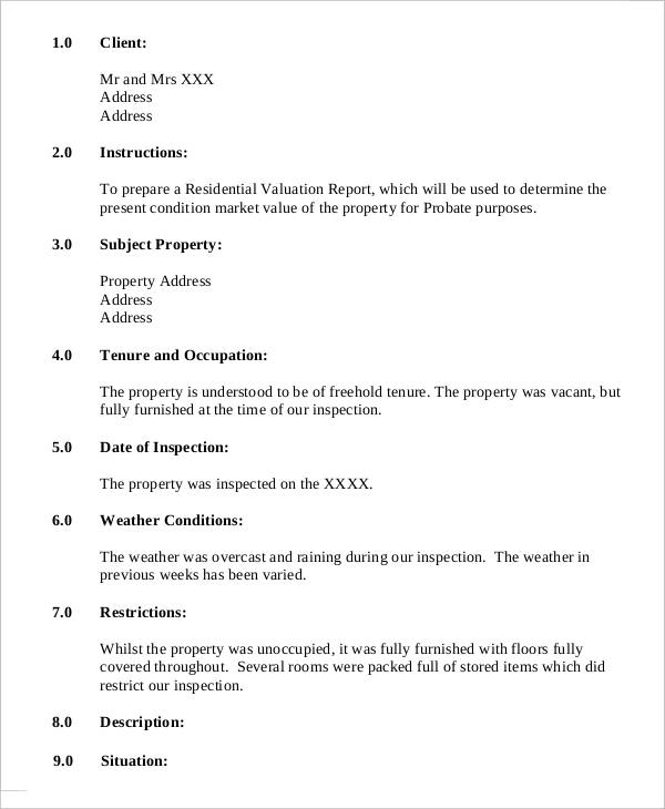 Valuation Reports - 17+ PDF, Google Docs, Apple Pages, MS Word Format ...