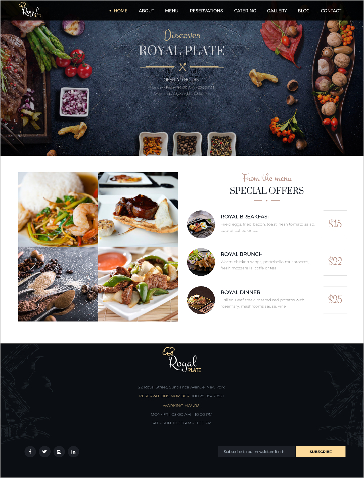 Free Catering Web Templates Printable Templates