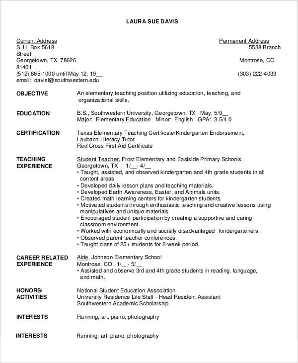 Free 15 How To Write A Teaching Resume Free Samples Examples