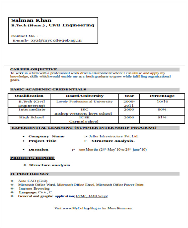 55+ Engineering Resume Samples - PDF, DOC