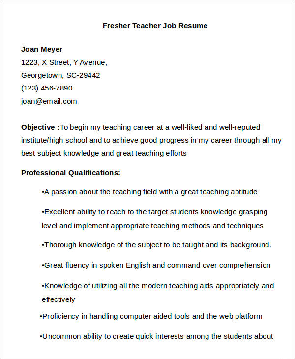 40+ Modern Teacher Resume Templates - PDF, DOC