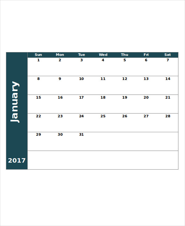 Printable Blank Calendar Template 9 Free Word Excel PDF Documents 