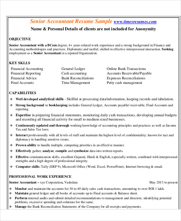 30+ Accountant Resume Templates - PDF, DOC