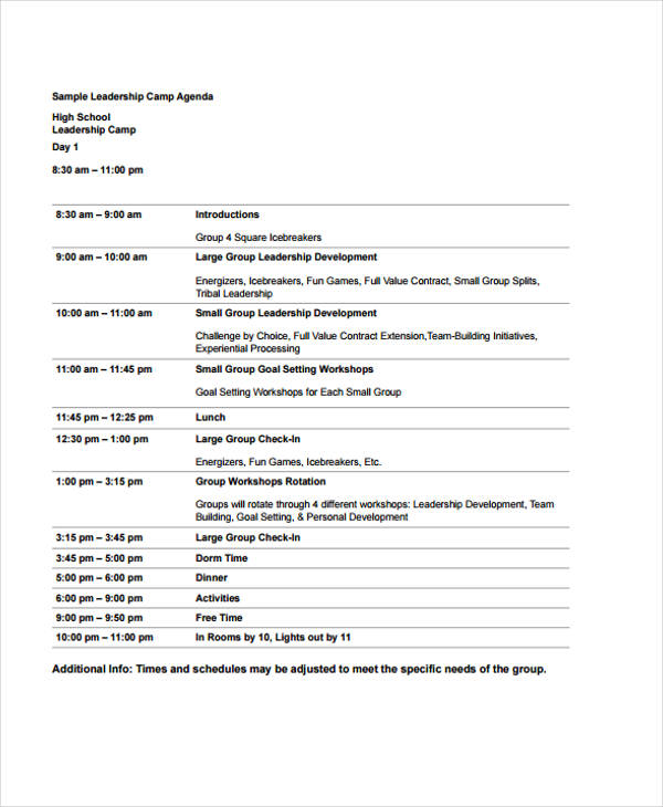 10+ Leadership Agenda Templates