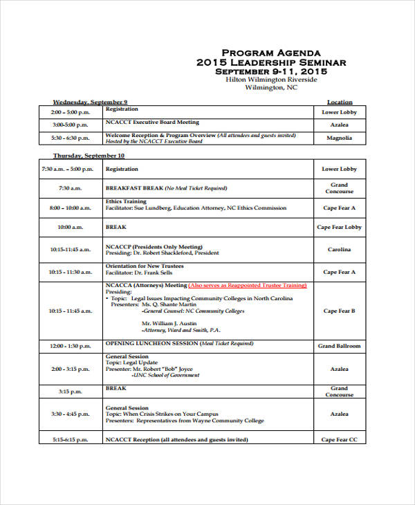 10+ Leadership Agenda Templates