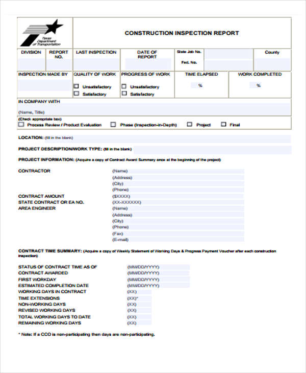 38+ FREE Sample Construction Report Templates - Word, Docs, Pages