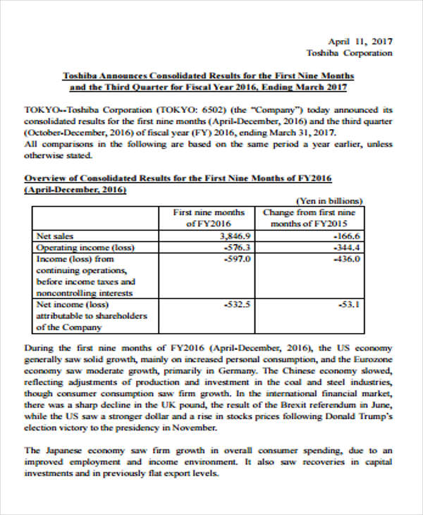 22+ Sample Company Reports- PDF, Word
