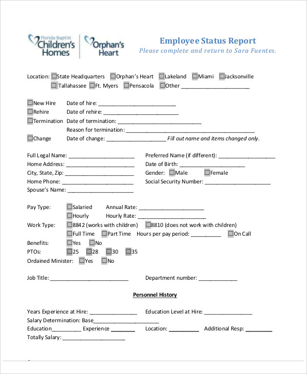 Employee Report Template - 28+ Free Sample, Example Format Download