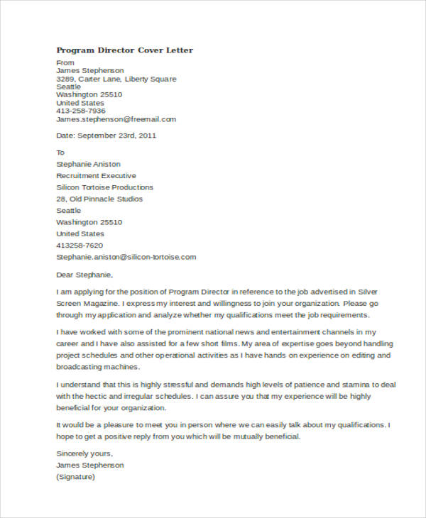 Application Letter With Thru Cover Letter