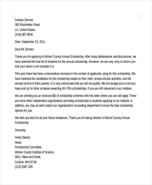 37+ Rejection Letter Sample
