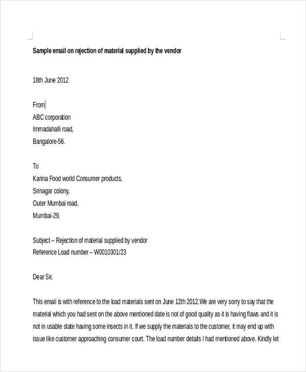 37+ Rejection Letter Sample