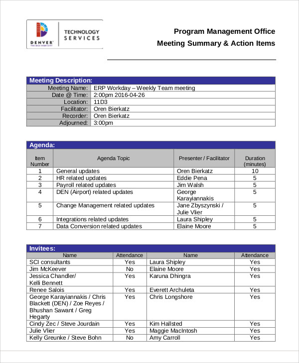 6+ Sample Action Agenda - Free Sample, Example Format Download