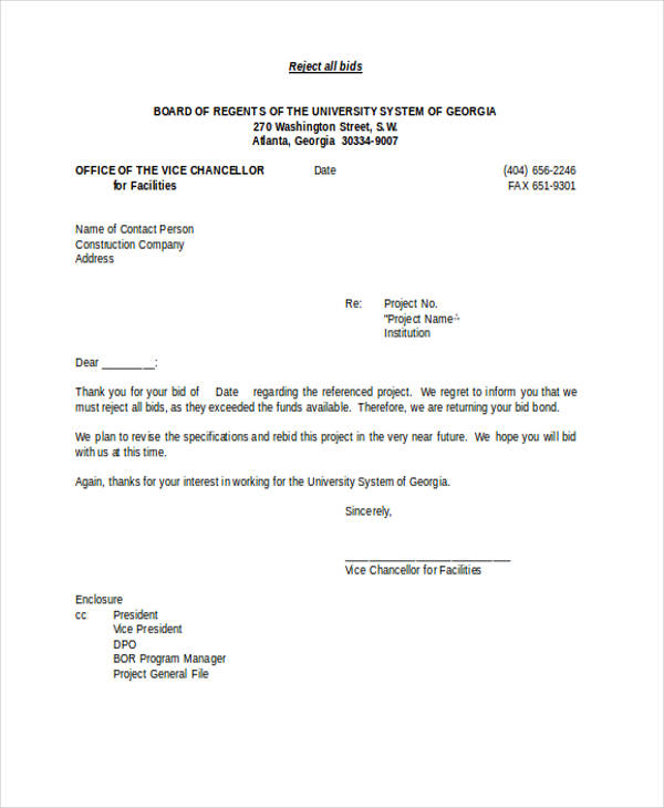 26+ Rejection Letters in Doc