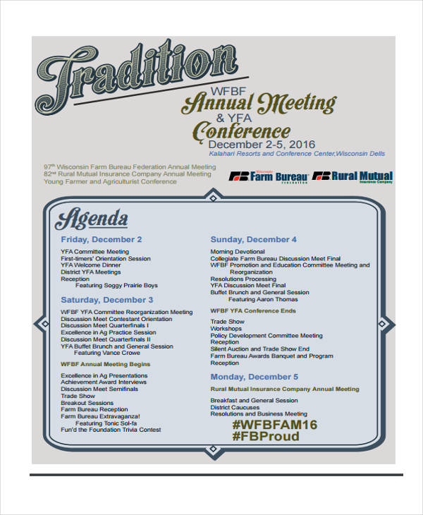 11+ Conference Agenda Format Templates - Free Sample, Example Format ...