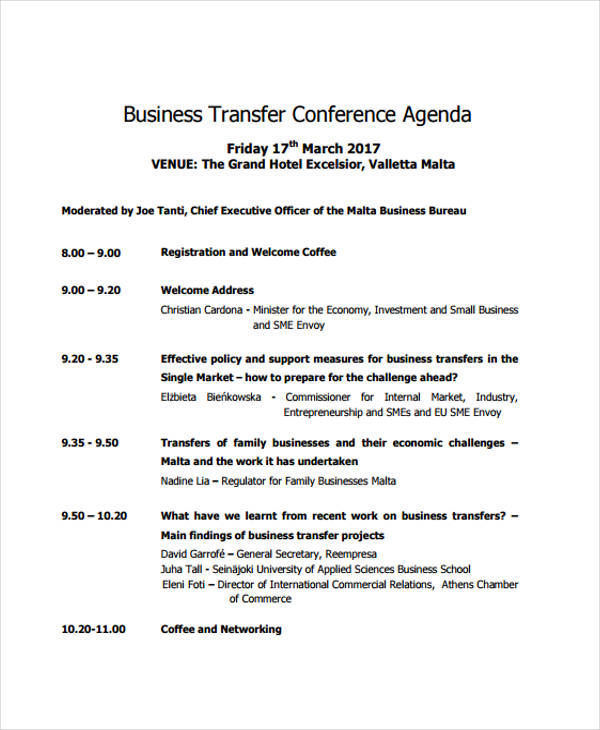 11+ Conference Agenda Format Templates - Free Sample, Example Format ...