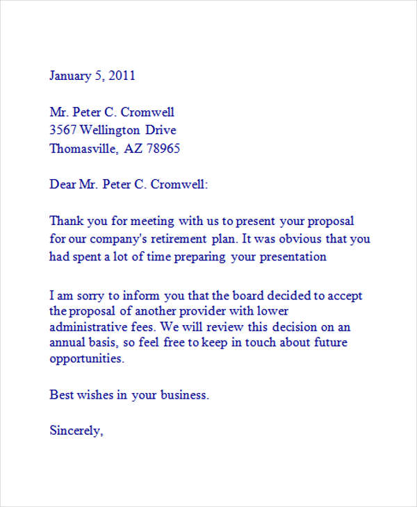 Business Rejection Letter Templates - 11+ Free Word, PDF Format Downlaod