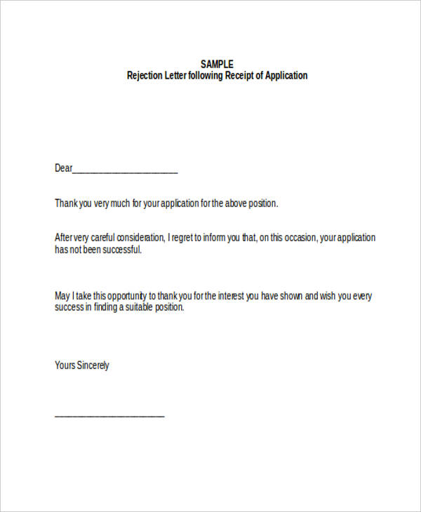17 Job Refusal Letter Examples Word Apple Pages Google Docs