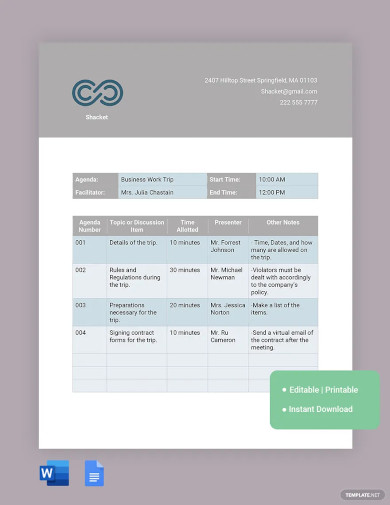 10+ Sample Visit Agenda - Free Sample, Example Format Download