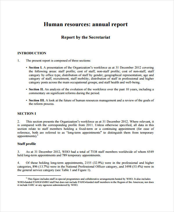 19+ FREE Sample HR Report Templates - PDF, Word
