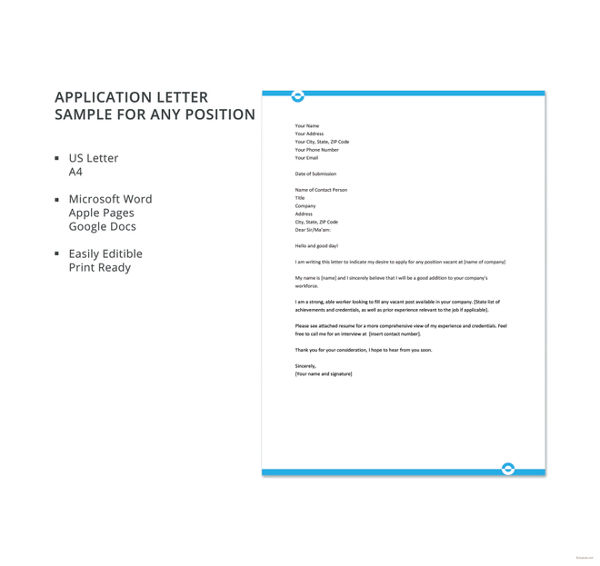18 Sample Job Application Letter For Receptionist