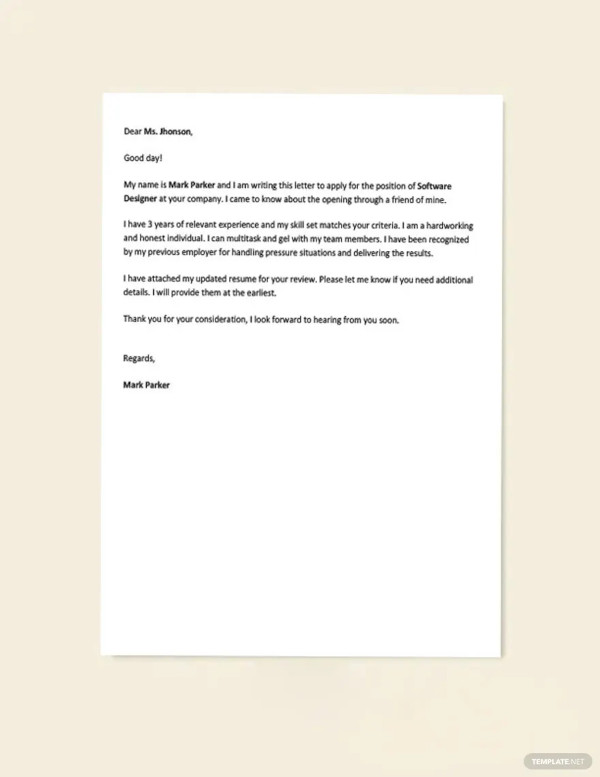 51 Job Application Letters In PDF