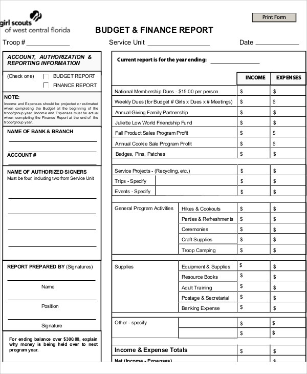 14 Sample Budget Report Templates