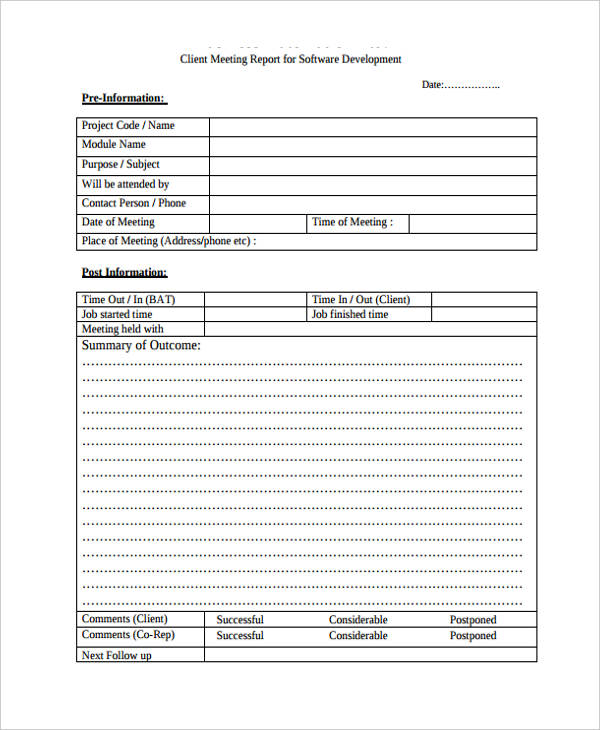 Meeting Report Template