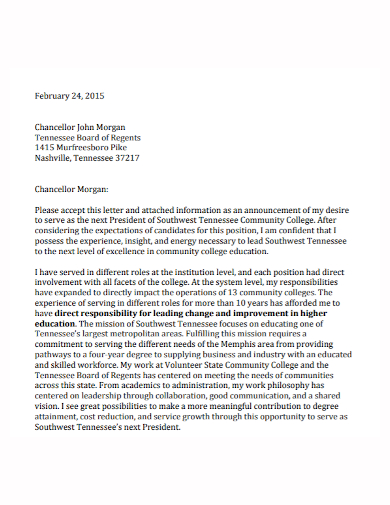 20+ Sample College Application Letters - PDF, DOC