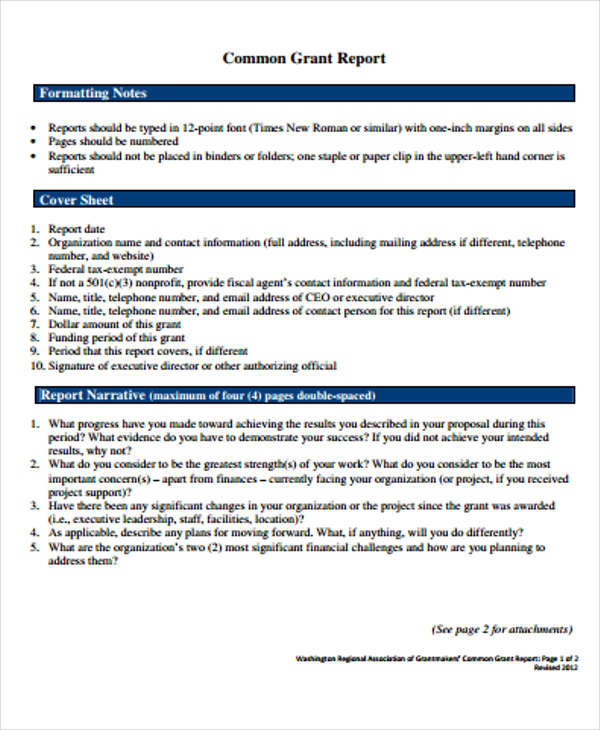 6+ Grant Report Templates - Free Word, PDF Format Download