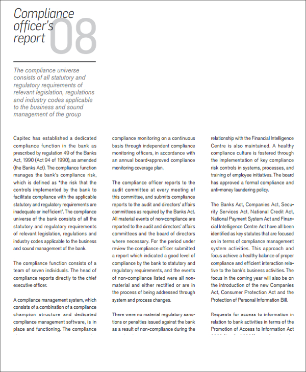 Compliance Report Template - 13+ Free Word, PDF, Google Docs, Apple ...