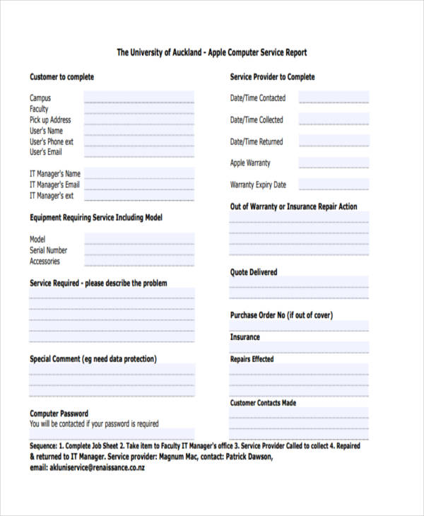 19+ Service Report Templates - Free Sample, Example Format Download PDF ...