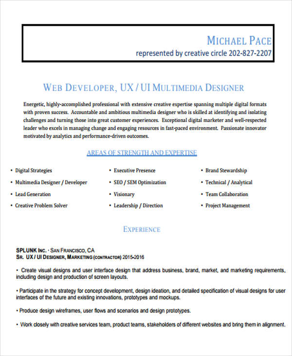 10+ Web Developer Resume Templates - PDF, DOC