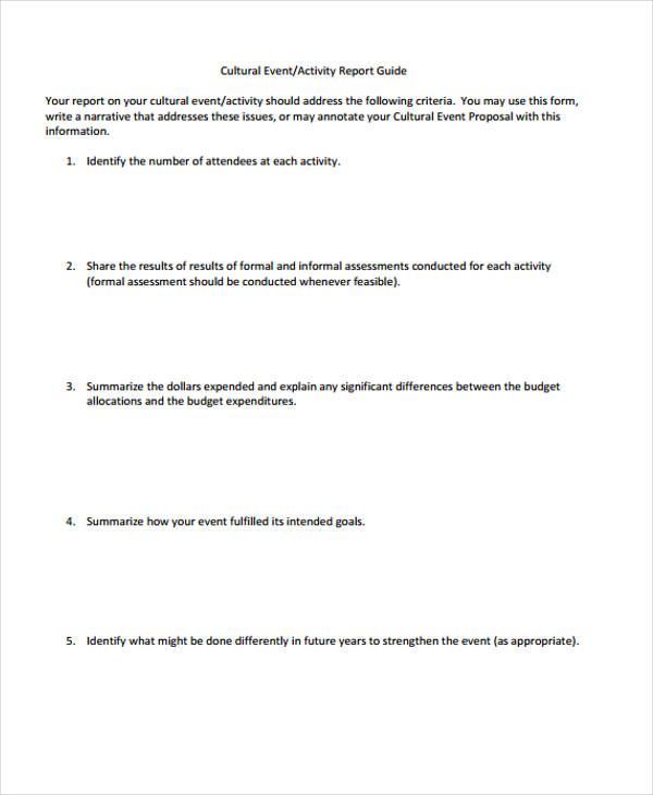 23+ Activity Report Templates- Free Word, PDF Format Download