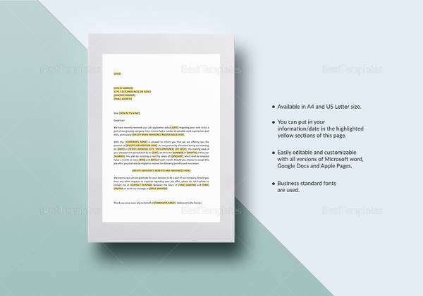 25+ Job Offer Letter Example | Free & Premium Templates