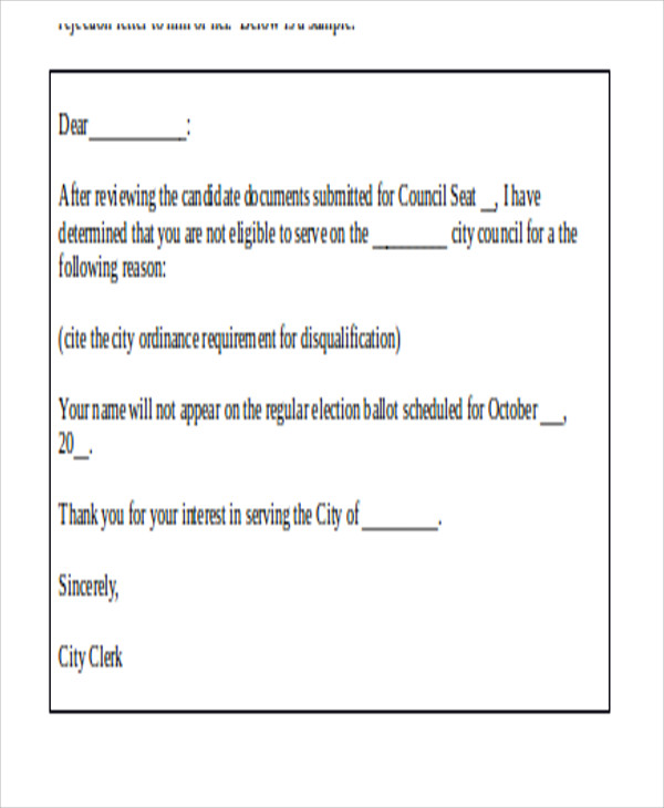 36+ Rejection Letter PDF