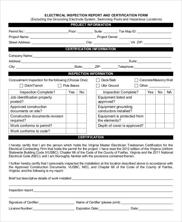 21 Inspection Report Templates Word PDF