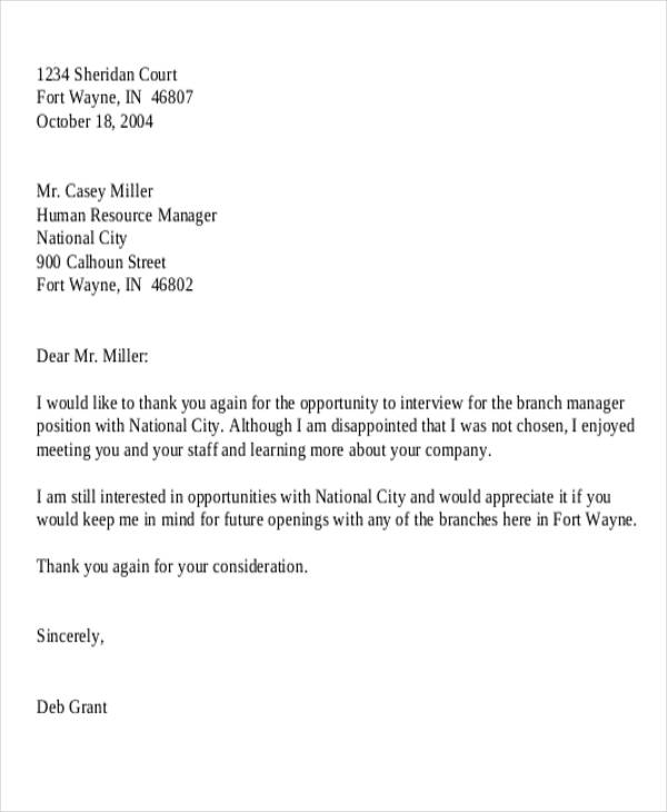 8 Email Rejection Letters Free Sample Example Format Download