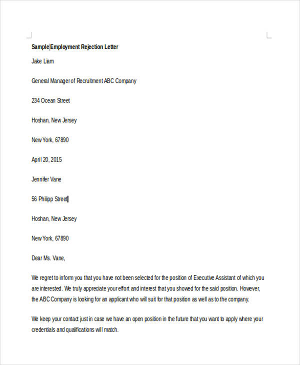 7+ Grant Rejection Letter Templates