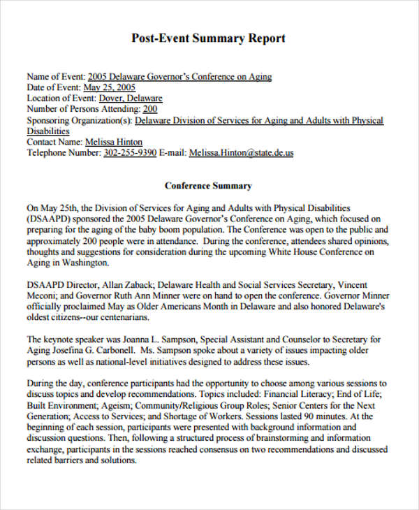 Free 19+ Event Report Templates - Word, PDF, Docs, Pages